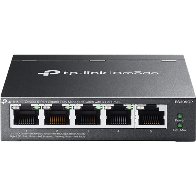 TP-LINK ES205GP 5 PORT GIGA EASY MANAGED SWITCH 4 x POE+ OMADA SDN ...